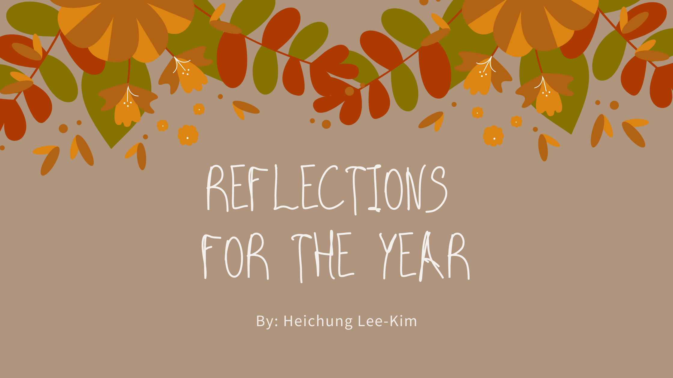 Reflections for the Year - St Timothy Presbyterian Church