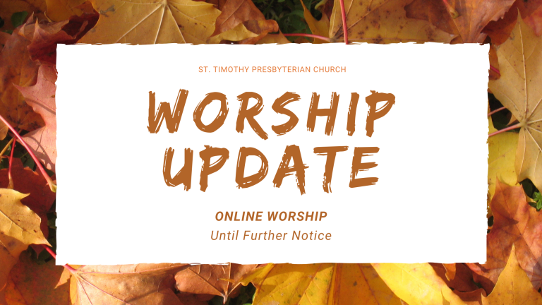 Sunday Announcements – November 29, 2020 - St Timothy Presbyterian Church